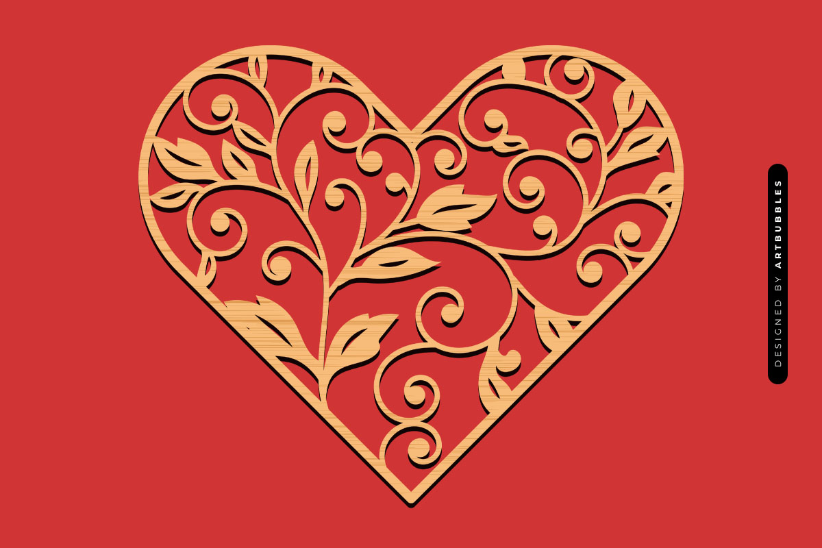 Swirl Pattern Heart Valentine's Day SVG | ArtBubbles