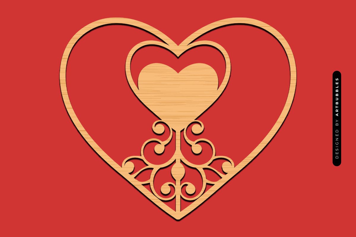 Laser Cut Valentine's Day Heart SVG File | ArtBubbles