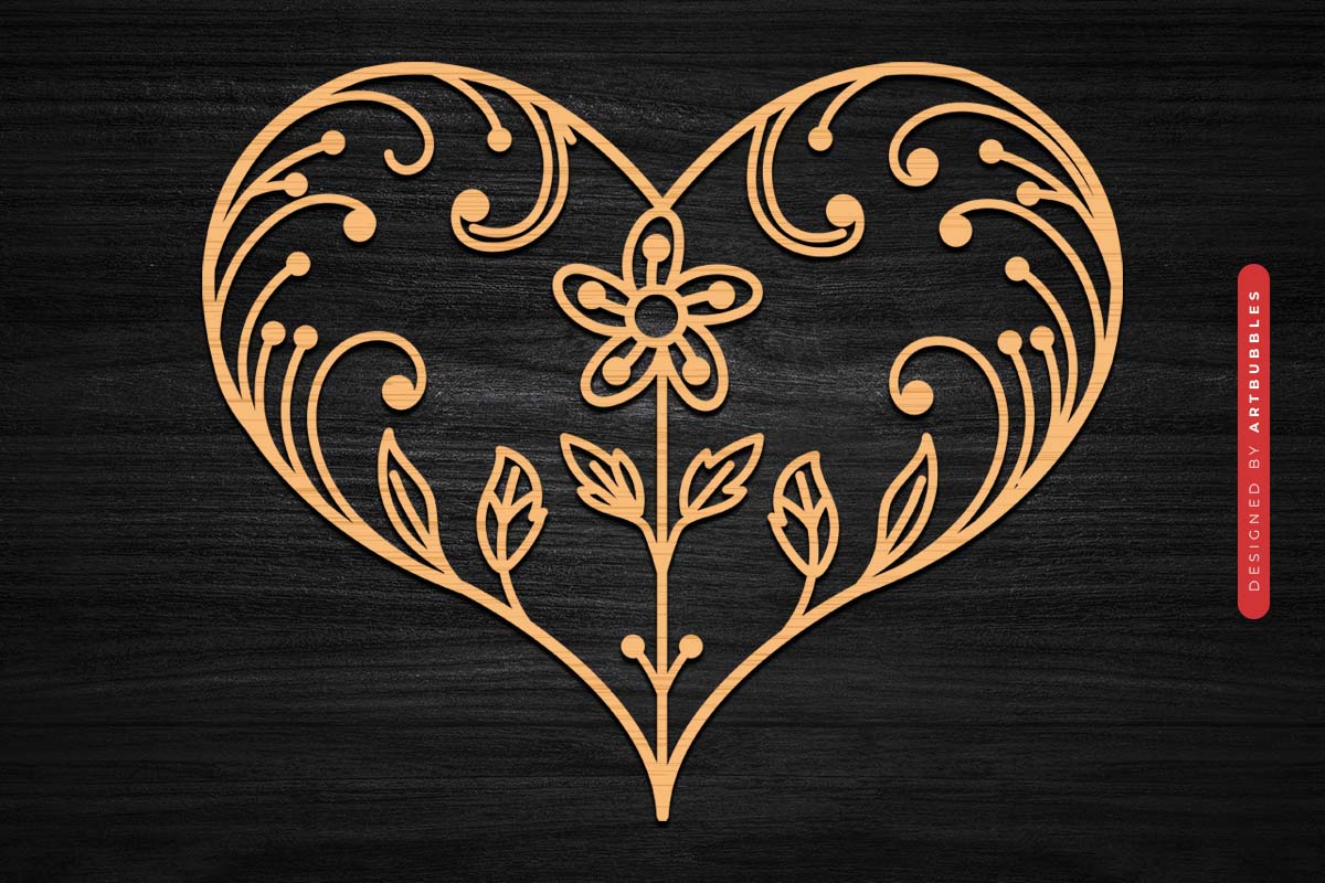Laser Cut Valentine Heart Vector SVG | ArtBubbles