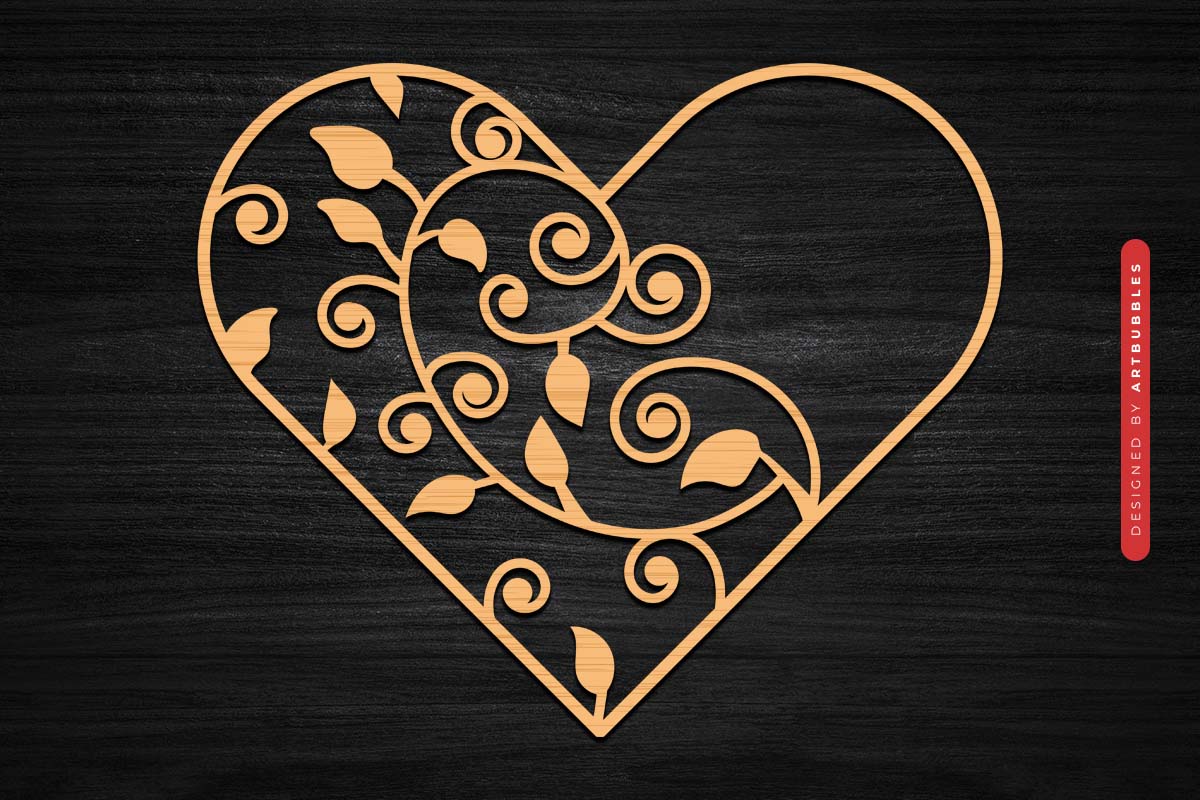 Valentine's Day Heart SVG Laser Cut File | ArtBubbles