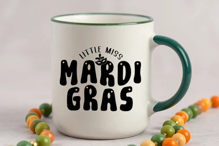 Little Miss Mardi Gras SVG Design | ArtBubbles