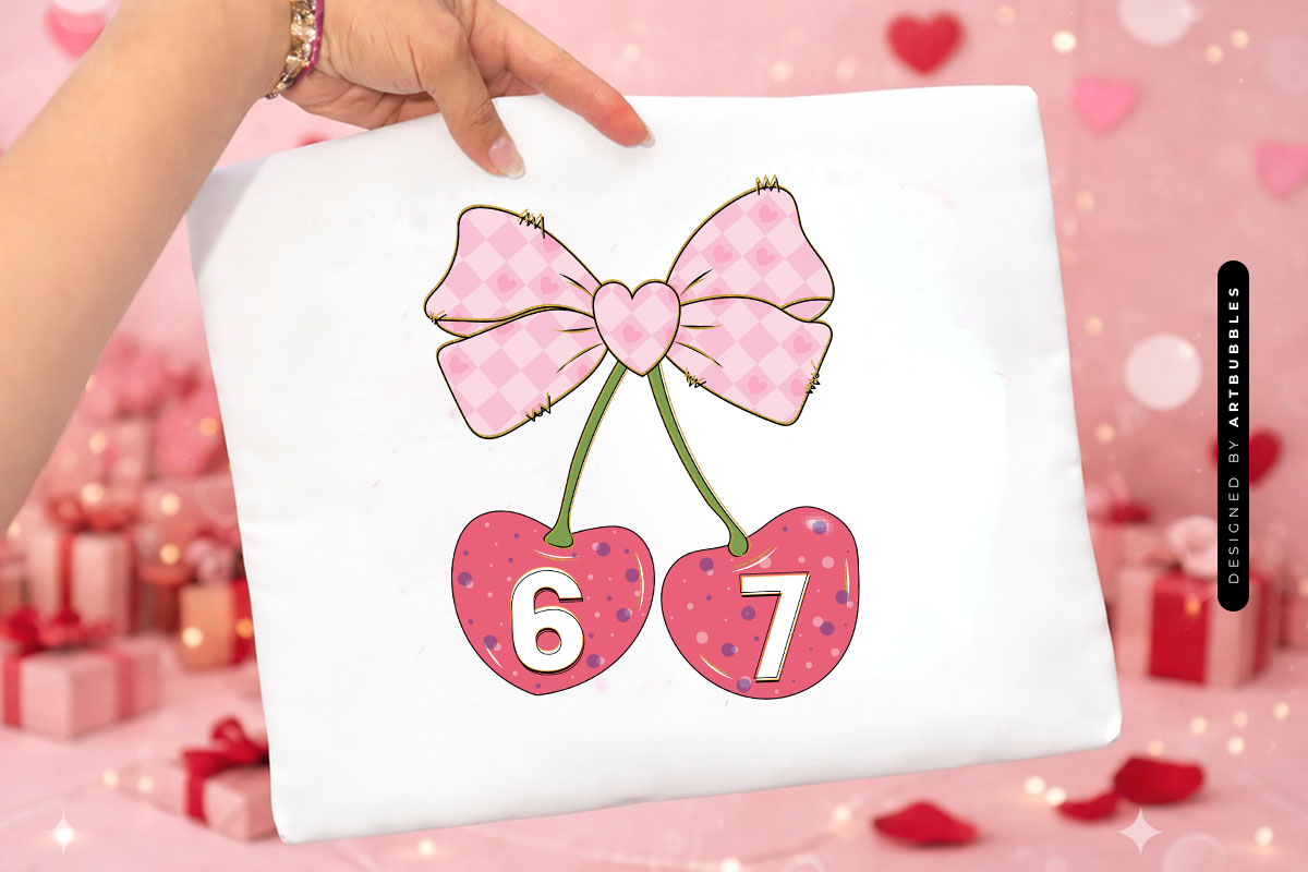 Coquette Cherry 67 Valentine Sublimation Design | ArtBubbles