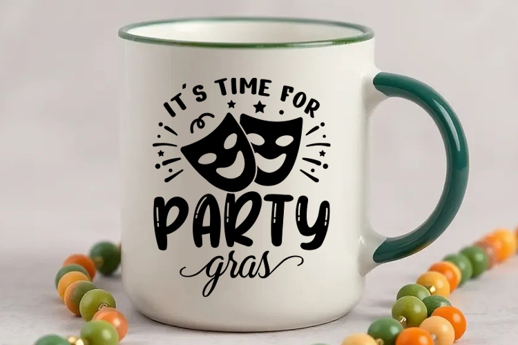 It's Time for Party Mardi Gras SVG Design | ArtBubbles