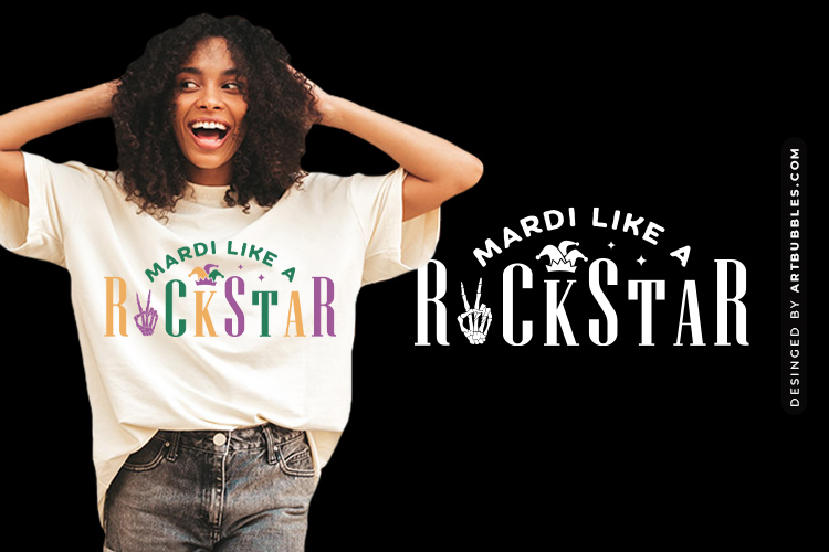 Mardi Like a Rockstar Vector SVG | ArtBubbles