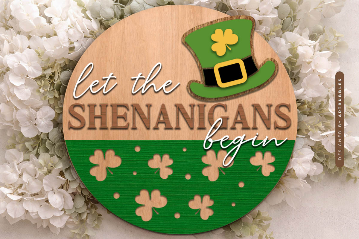 Laser Cut St Patrick's Day Door Hanger SVG | ArtBubbles
