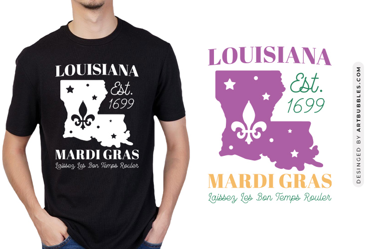Louisiana Est 1699 - Mardi Gras SVG Cricut | ArtBubbles