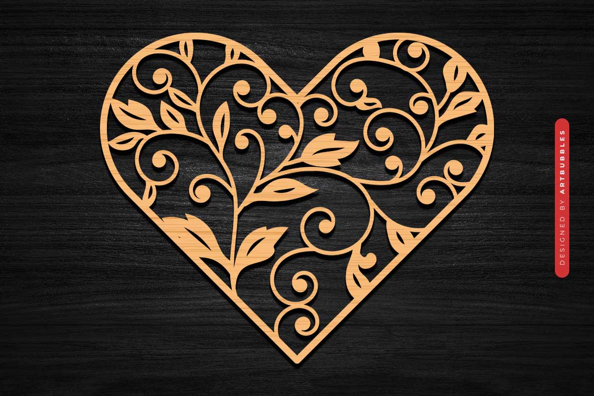 Swirl Pattern Heart Valentine's Day SVG | ArtBubbles