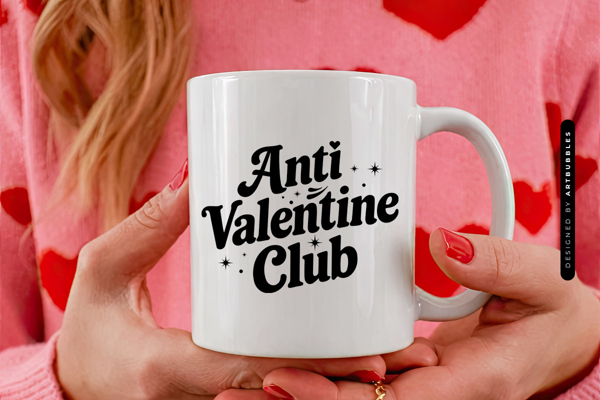 Anti Valentine Club SVG Cut File | ArtBubbles