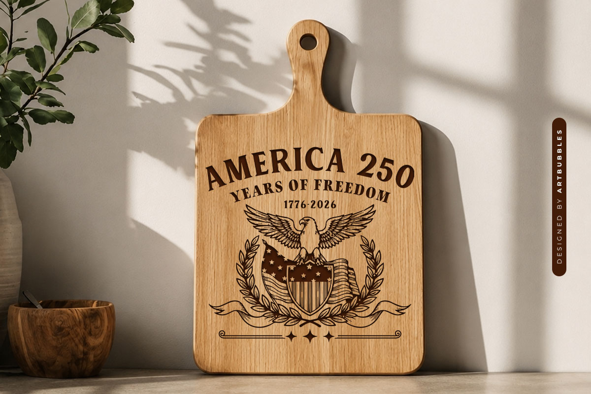 USA 250th Anniversary Cutting Board SVG Bundle | ArtBubbles
