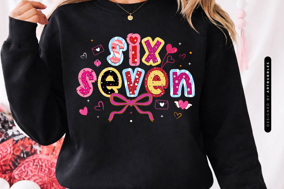Six Seven Valentine's Day Sublimation PNG | ArtBubbles